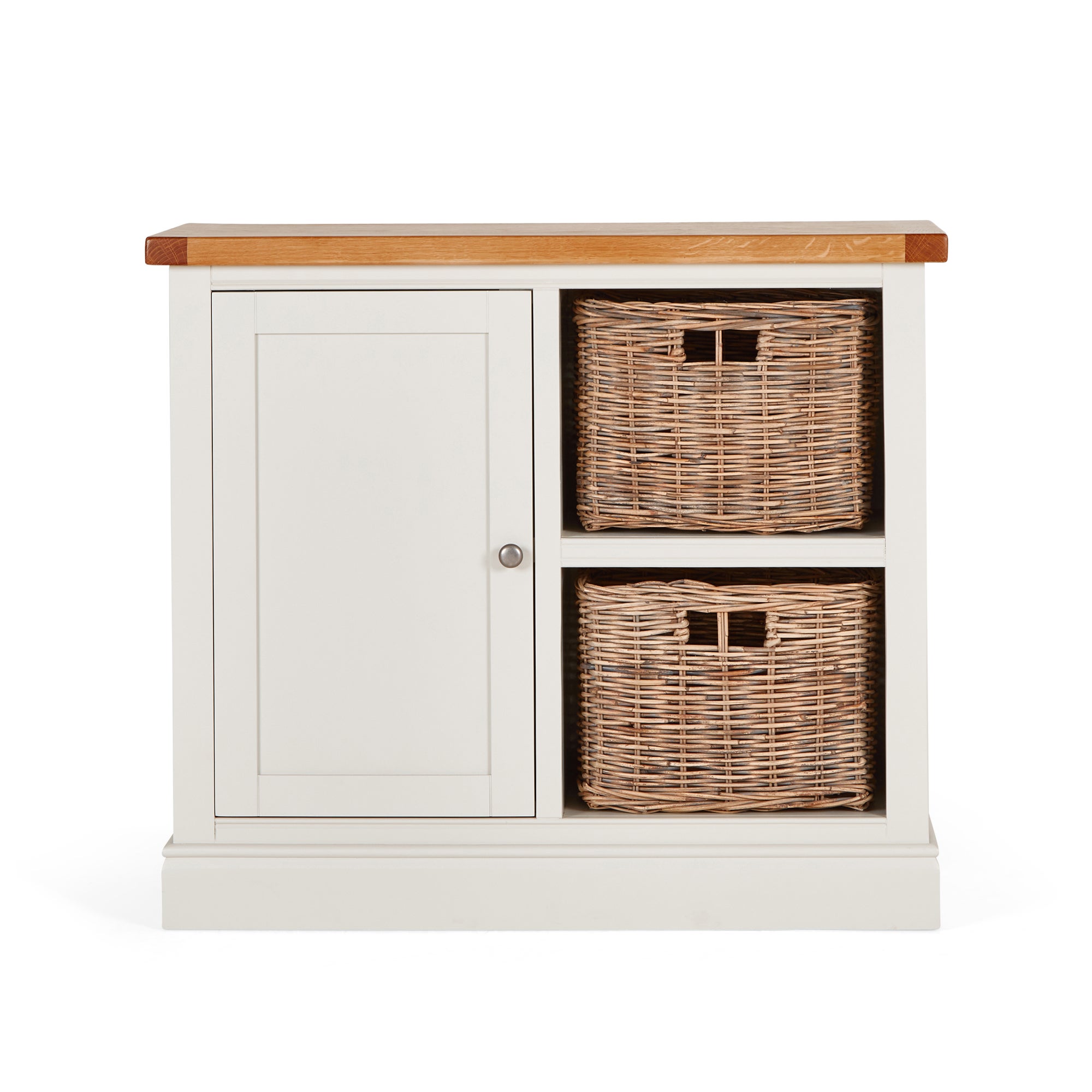 Compton Ivory Small Sideboard with Baskets Cream and Brown → Se online her!