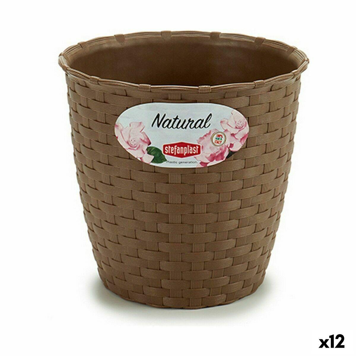 Urtepotte Stefanplast brun plastik 14 × 13 × 14 cm - 12 stk. → Se ...