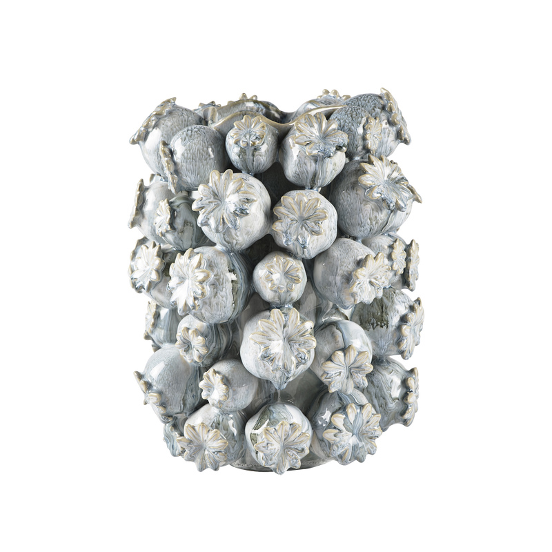 VILLA COLLECTION Elha vase/skjuler, rund - ballad blue stentøj (H:29,5) → Se online her!